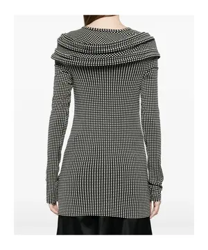 Junya Watanabe Polka Dot Ruffled Round Neck Cover-up