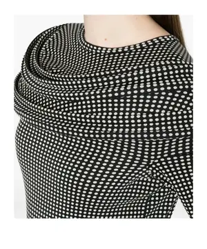 Junya Watanabe Polka Dot Ruffled Round Neck Cover-up