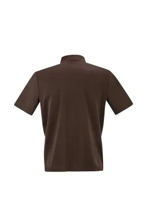 Herno Short-sleeved Knitted Polo Shirt - Brown