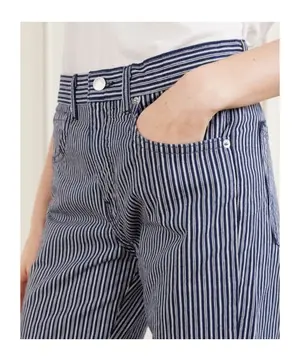 NILI LOTAN Celia Striped Straight-leg Jeans - Gray