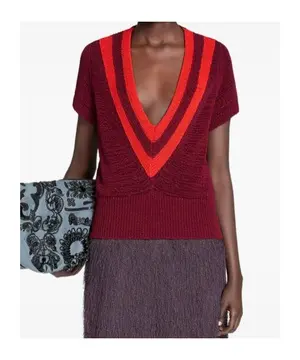 Dries Van Noten V-neck Sweater With Contrasting Pattern