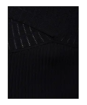 DION LEE Crossed Ribbed Mini Skirt - Black