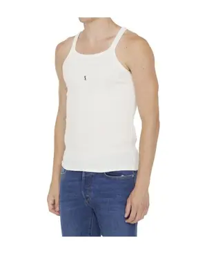 Saint Laurent Cassandre Sleeveless Tank Top - White