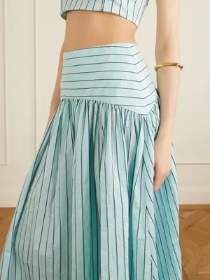 Staud Procida Pleated Midi Skirt