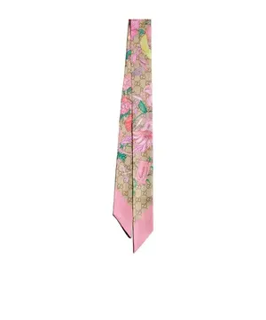 Gucci Printed Silk Ribbon - Pink