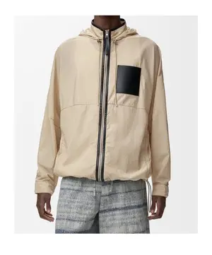 Loewe Technical Shell Zip-up Hooded Jacket - Beige/black