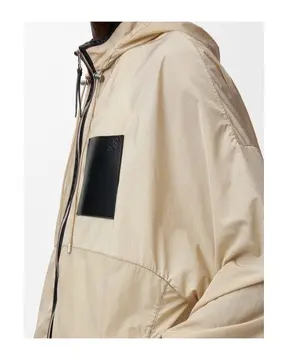 Loewe Technical Shell Zip-up Hooded Jacket - Beige/black