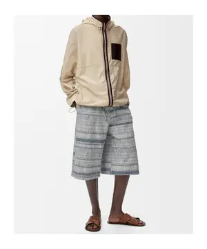 Loewe Technical Shell Zip-up Hooded Jacket - Beige/black