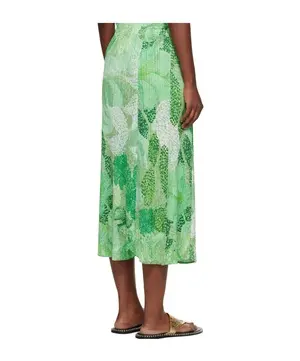 PLEATS PLEASE BY ISSEY MIYAKE Pleated Midi Skirt With Floral Print