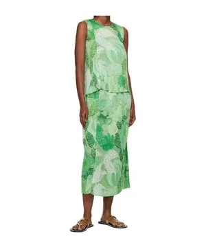 PLEATS PLEASE BY ISSEY MIYAKE Pleated Midi Skirt With Floral Print