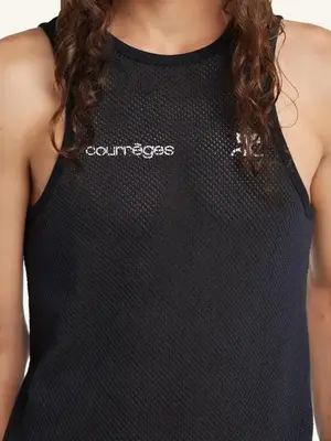 COURREGES Logo Mesh Vest - Black