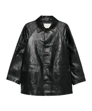 DUNST Button-down Collared Leather Jacket