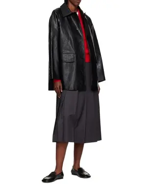 DUNST Button-down Collared Leather Jacket