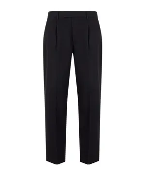 Zegna Pleated Straight-leg Pants - Black