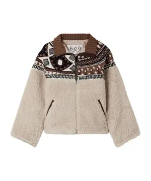 Sea Fair Isle Merino Wool And Fleece Zip Jacket - No