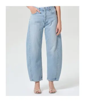 AGOLDE Luna High Rise Pieced Taper Jeans - Blue