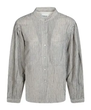 Isabel Marant Étoile Striped Puff Sleeve Shirt