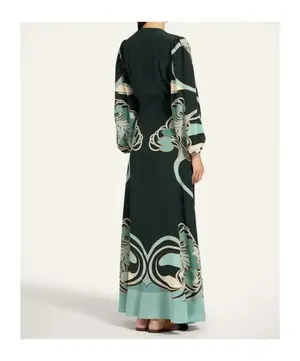 La DoubleJ Long Camerino Printed Maxi Dress - Black