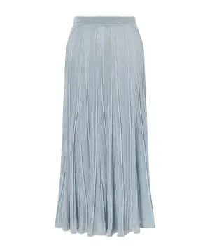 Zimmermann Aster Ribbed Metallic Midi Skirt - Gray