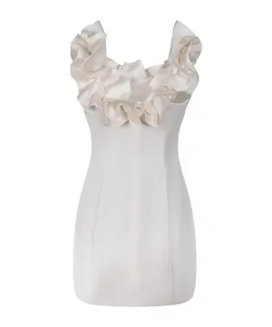 ROTATE BY BIRGER CHRISTENSEN Ruffled Off-shoulder Mini Dress - White