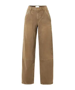 SLVRLAKE Tess Worker Paneled Cotton-canvas Barrel-leg Pants