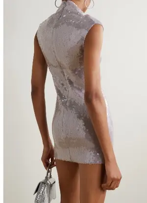 16Arlington Sequined High Neck Mini Dress