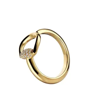 Gucci Horsebit Diamond 18k Open Ring - Gold