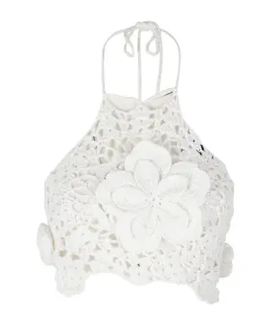 Giuseppe Di Morabito Braided Halter Top With Floral Appliqu