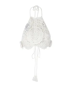 Giuseppe Di Morabito Braided Halter Top With Floral Appliqu