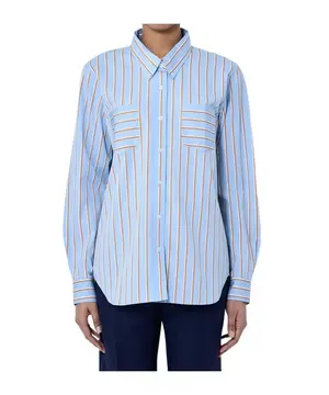 Dries Van Noten Striped Loose Fit Shirt - Blue
