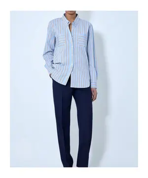 Dries Van Noten Striped Loose Fit Shirt - Blue