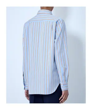 Dries Van Noten Striped Loose Fit Shirt - Blue