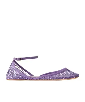 Christopher Esber Mesh Crystal Ballet Flats - Purple