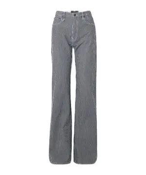 R13 Striped High-rise Wide-leg Jeans