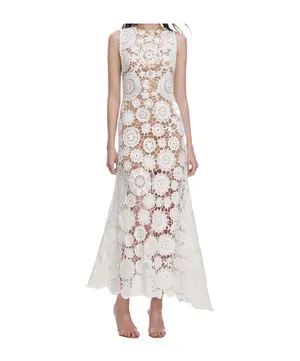 SELF-PORTRAIT Floral Crochet Maxi Dress