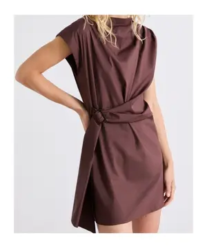 Marella Boat Neck Draped Midi Dress