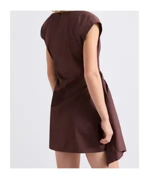 Marella Boat Neck Draped Midi Dress
