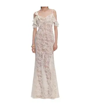 SELF-PORTRAIT Floral Lace Maxi Dress