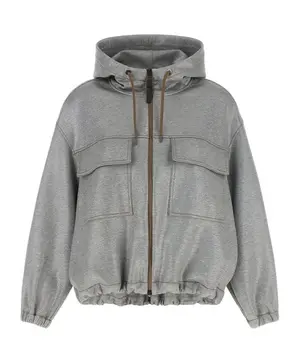 Brunello Cucinelli Drawstring Zip-up Hoodie