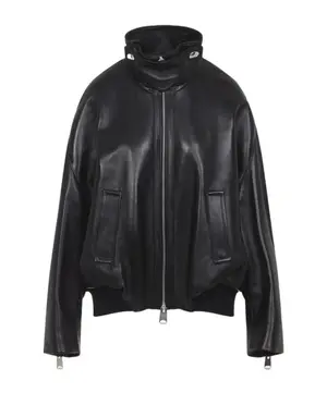 Khaite Hamett Zipped Leather Jacket - Black