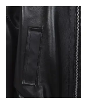 Khaite Hamett Zipped Leather Jacket - Black