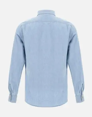 Eleventy Slim Denim-effect Shirt