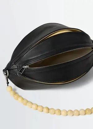 LEMAIRE Balloon Beaded Clutch Bag - Black/macadamia Nut