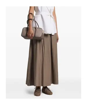 Peserico Pleated Maxi Skirt - Brown
