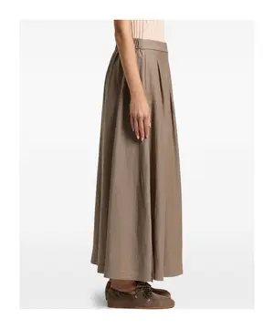 Peserico Pleated Maxi Skirt - Brown