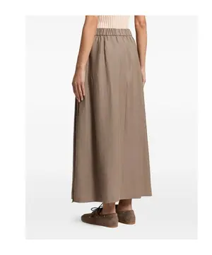 Peserico Pleated Maxi Skirt - Brown