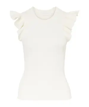 Zimmermann Aster Frill Racer Ribbed-knit Tank - No