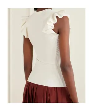 Zimmermann Aster Frill Racer Ribbed-knit Tank - No