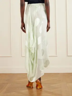 Dries Van Noten Asymmetric Polka Dot Maxi Skirt