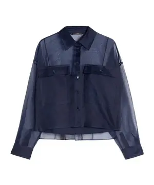 Max Mara Sheer Layered Shirt - Blue